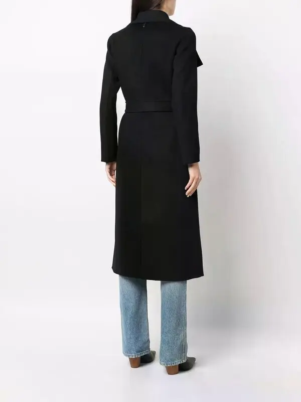 Mackage Draped Belted Wool Coat - Black