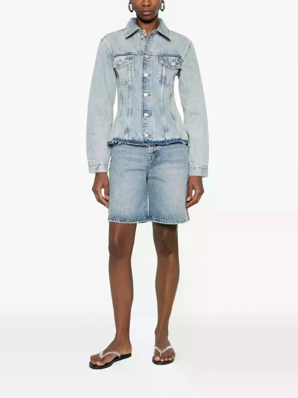 7 For All Mankind Striped Denim Shorts