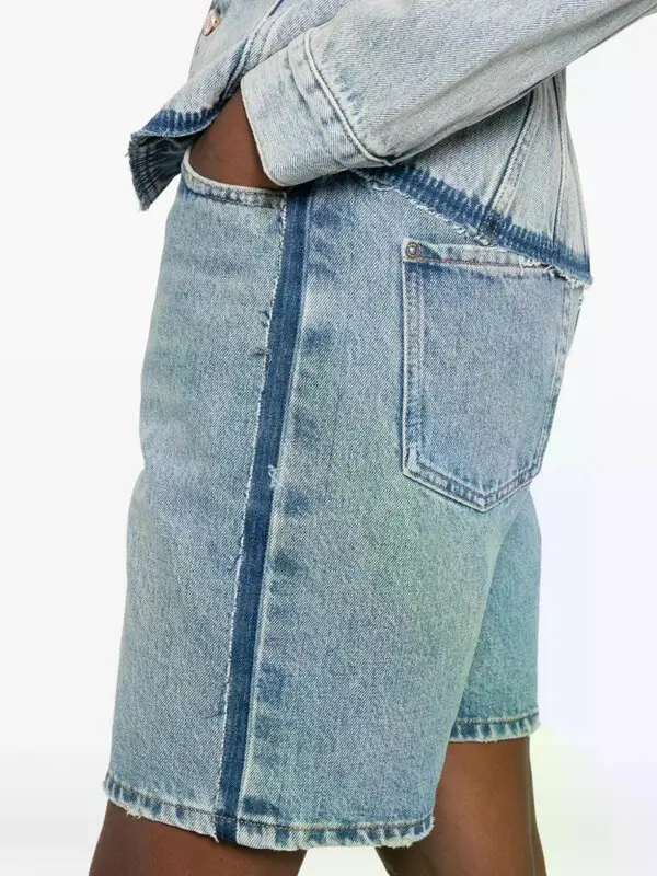 7 For All Mankind Striped Denim Shorts