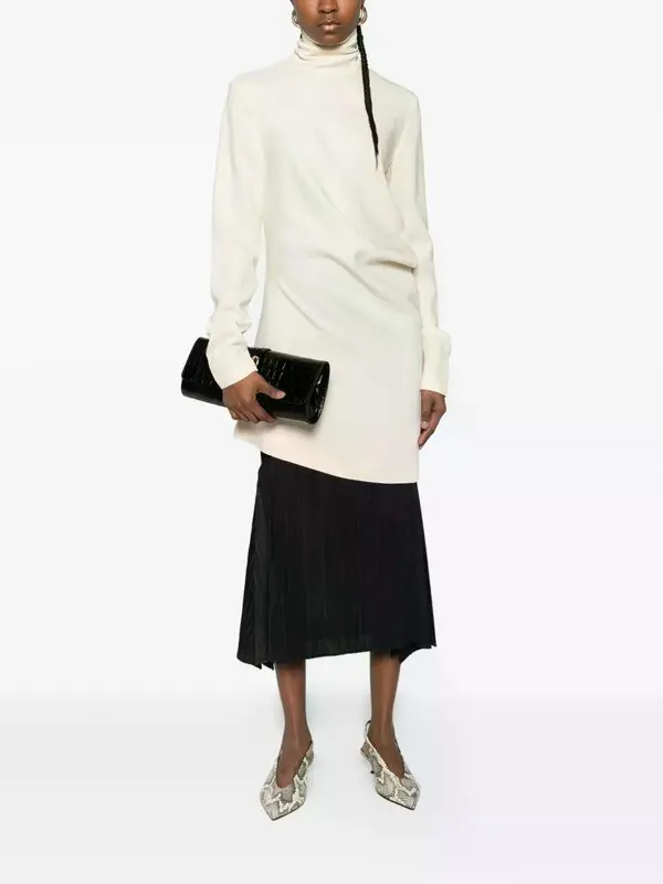 TOTEME High-neck Twist Blouse - Neutrals