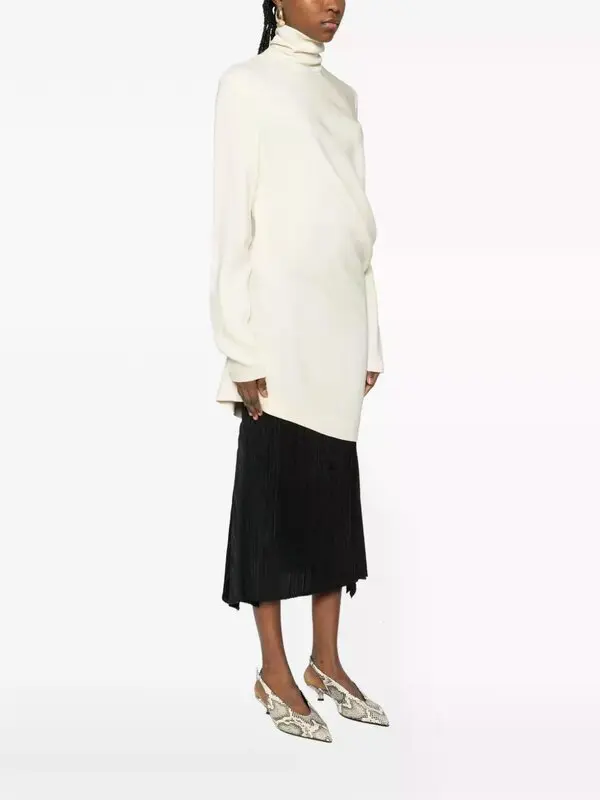 TOTEME High-neck Twist Blouse - Neutrals