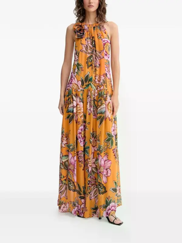 Farm Rio Wonderful Bouquet Maxi Dress - Orange