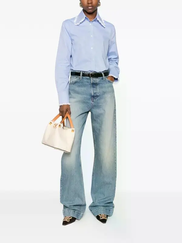 Valentino Garavani Ruffled Collar Cotton Shirt