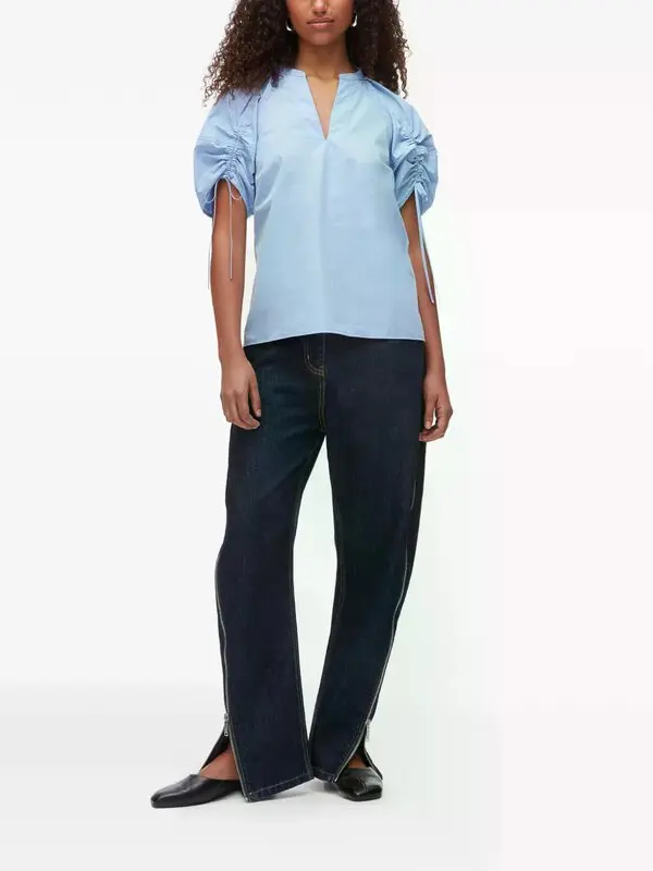 3.1 Phillip Lim Drawstring V-neck Top - Blue