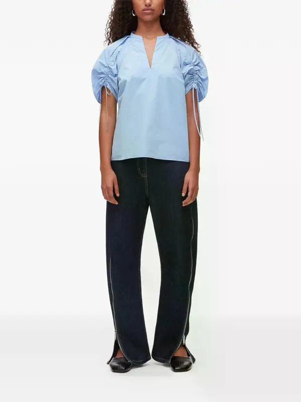 3.1 Phillip Lim Drawstring V-neck Top - Blue
