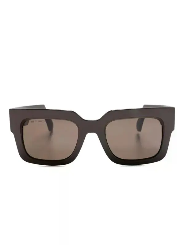 Etro Pegaso-logo Square Sunglasses - Brown