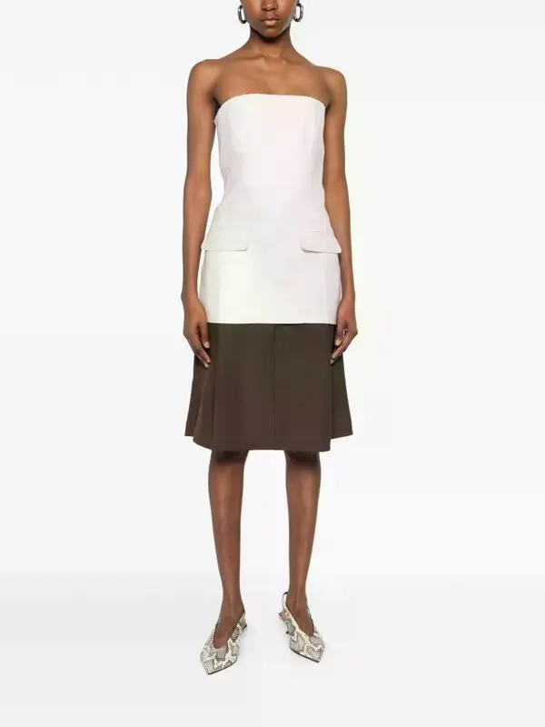 TOTEME Strapless Pocket Crepe Top - Neutrals