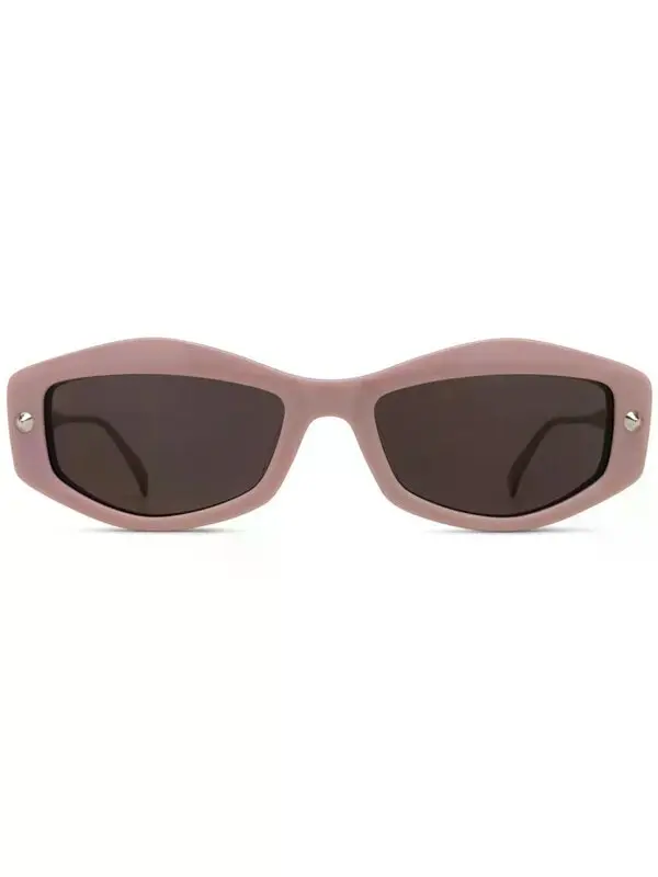 Alexander McQueen Geometric-frame Sunglasses - Pink