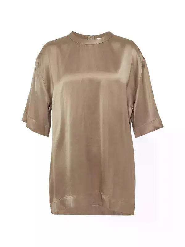 TOTEME Satin T-shirt - Neutrals