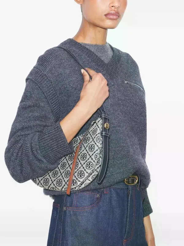 Tory Burch Romy Half Moon Shoulder Bag - Grey