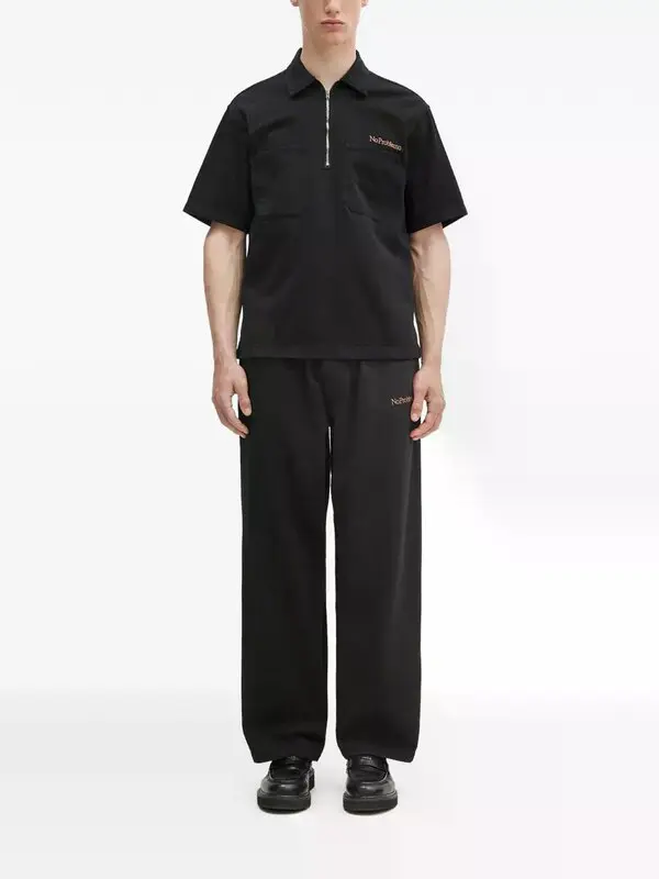 Aries Logo-embroidered Polo Shirt - Black