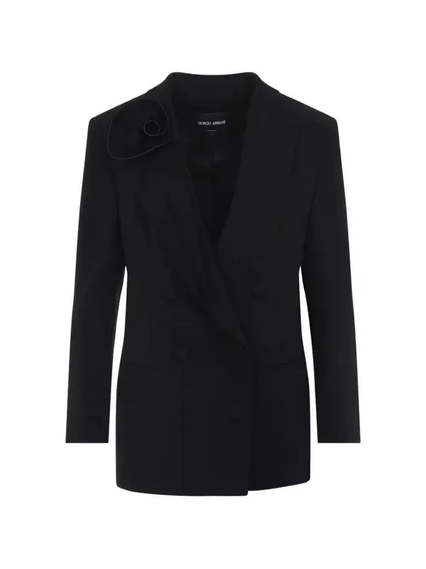 Giorgio Armani Flower Detail Double-breasted Blazer