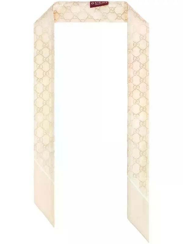 Gucci Gg Silk Neck Bow - Neutrals