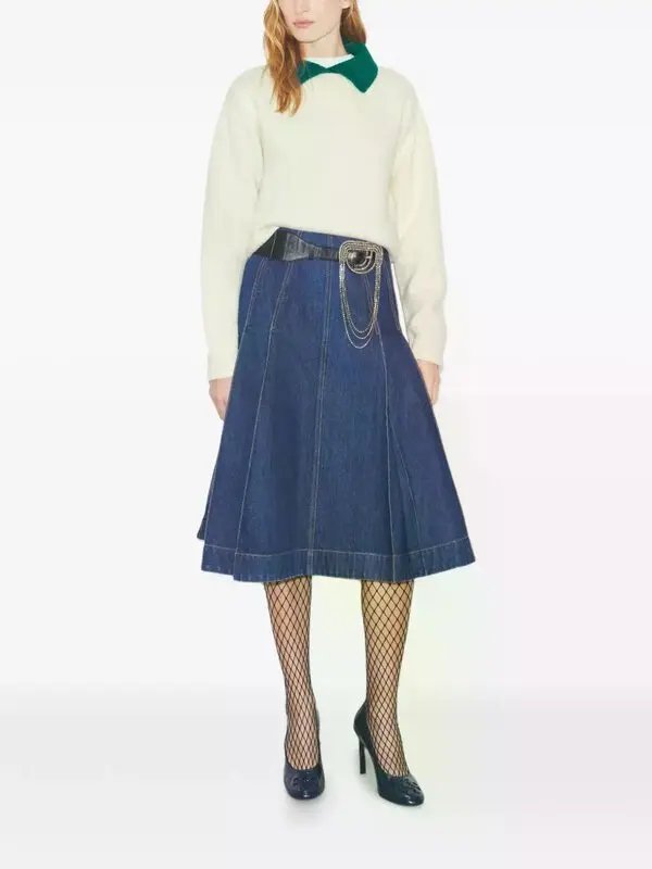 Tory Burch Collared Wool Sweater With Contrast Collar