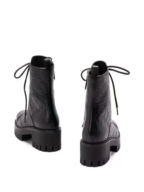 Gucci Gg-monogram Lace-up Boots