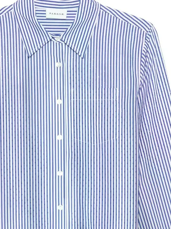 P.a.r.o.s.h Striped Embellished Shirt - Blue