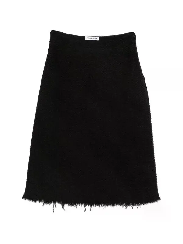 JIL SANDER A-line Midi Skirt With Frayed Hem