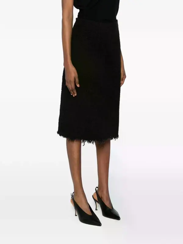 JIL SANDER A-line Midi Skirt With Frayed Hem