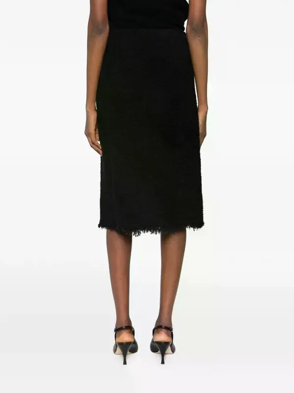 JIL SANDER A-line Midi Skirt With Frayed Hem