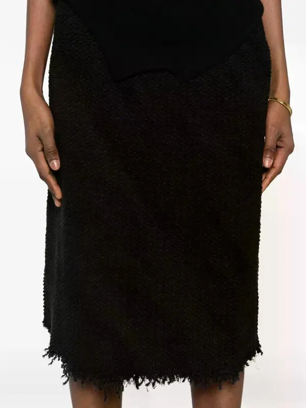 JIL SANDER A-line Midi Skirt With Frayed Hem