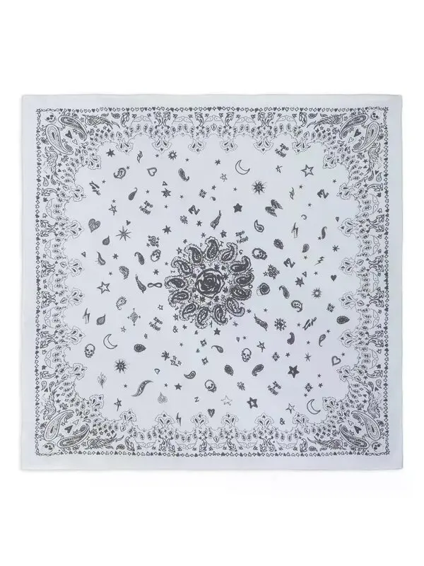 Zadig&Voltaire Paisley Scarf - Grey