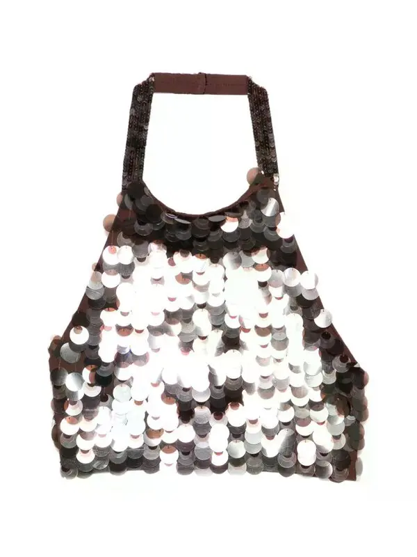 P.a.r.o.s.h Sequin-embellished Top - Brown