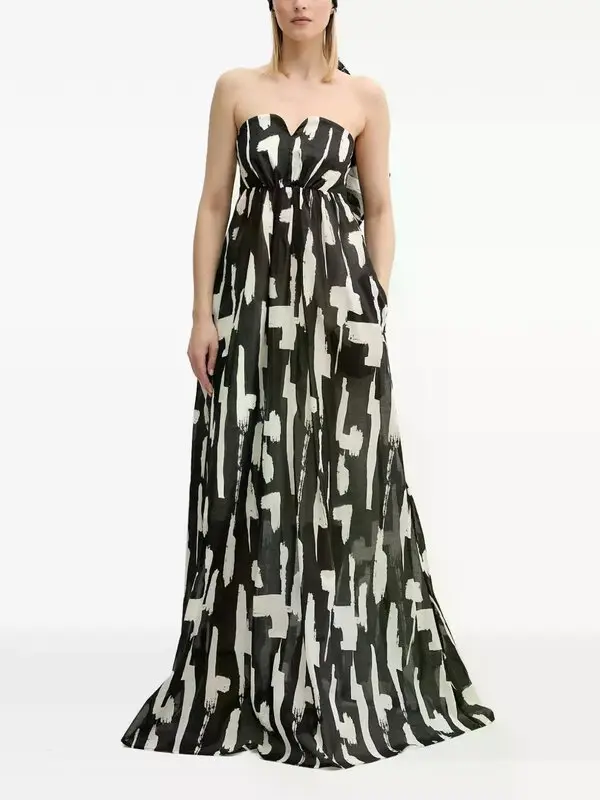 MMC STUDIO Abstract Print Sweetheart-neck Gown