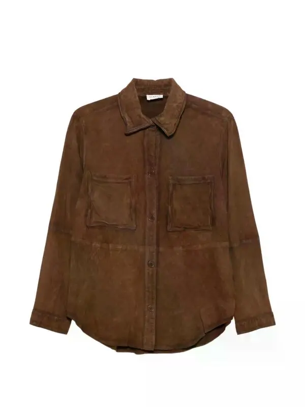 P.a.r.o.s.h Pointed Collar Shirt With Chest Pockets - Brown