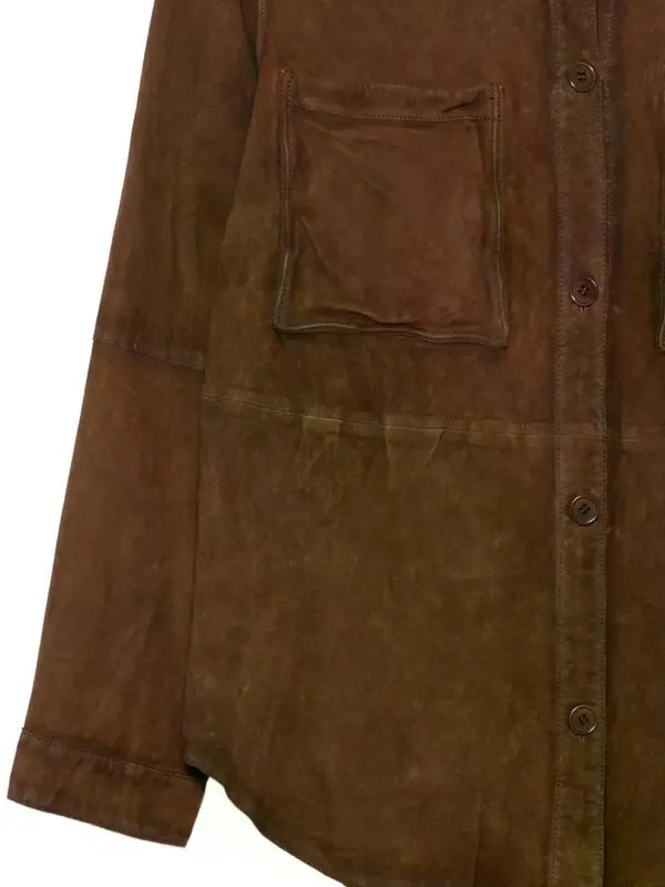P.a.r.o.s.h Pointed Collar Shirt With Chest Pockets - Brown