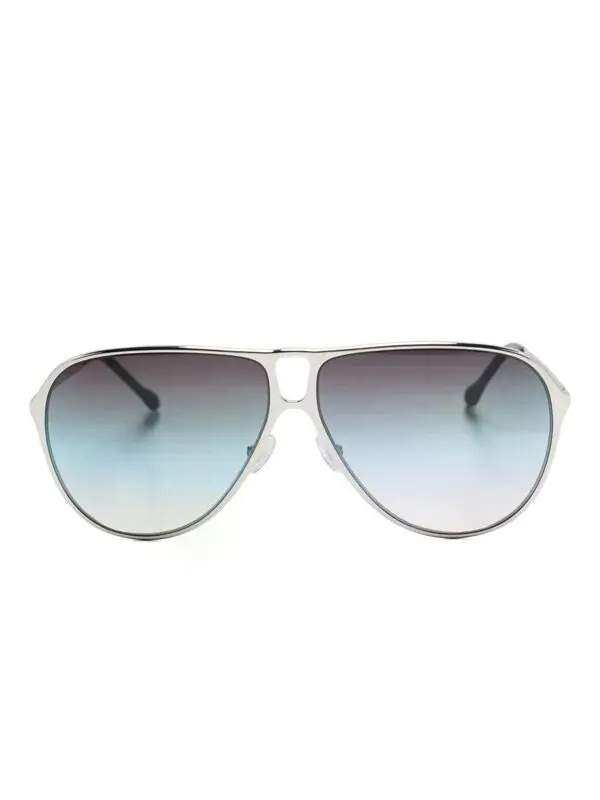 Isabel Marant Engraved-logo Teardrop Sunglasses - Grey
