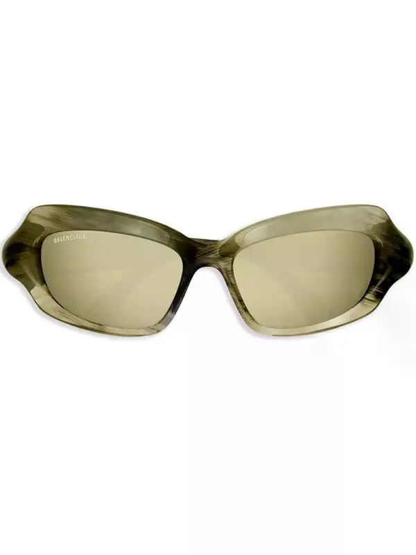 Balenciaga Logo-plaque Sunglasses - Brown