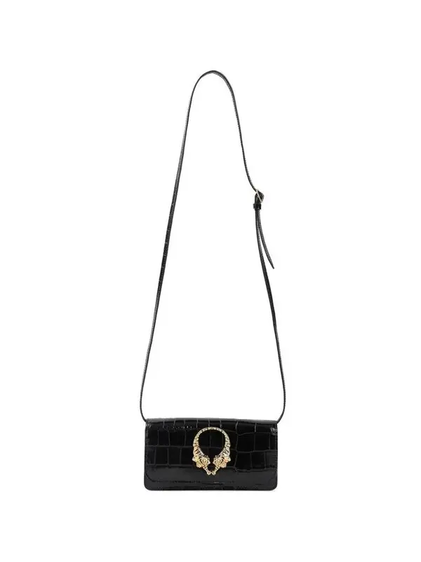 Roberto Cavalli Leather Shoulder Bag With Tiger Detail