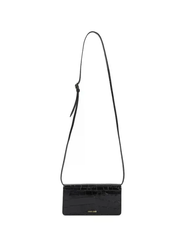 Roberto Cavalli Leather Shoulder Bag With Tiger Detail