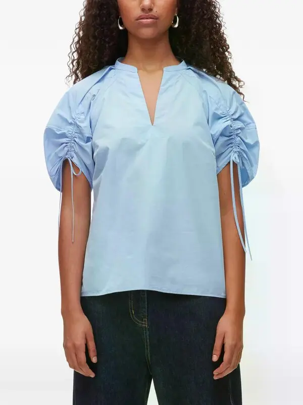 3.1 Phillip Lim Drawstring V-neck Top - Blue