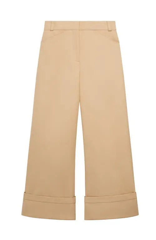 Another Tomorrow Wide Cuff Cotton Pants
