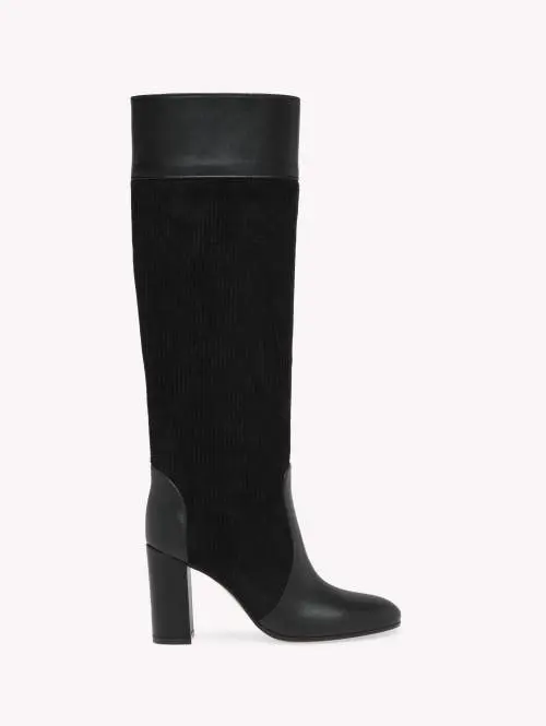 GIANVITO ROSSI Sheffield Leather And Corduroy Boots