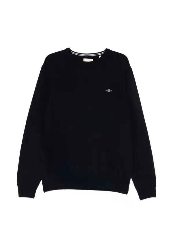 Gant Logo-detail Crew-neck Jumper - Blue