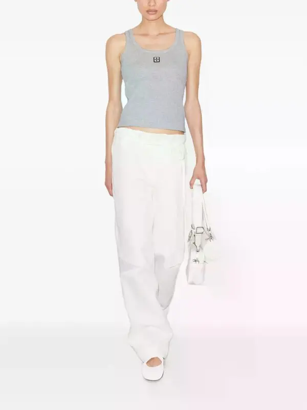 Tory Burch Ribbed Scoop Neck Tank Top - Grey