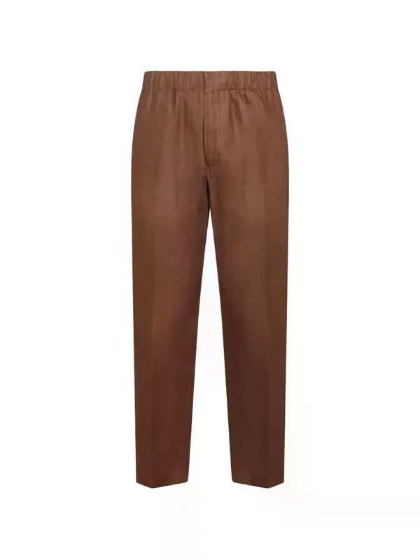 LARDINI Linen Trousers - Brown