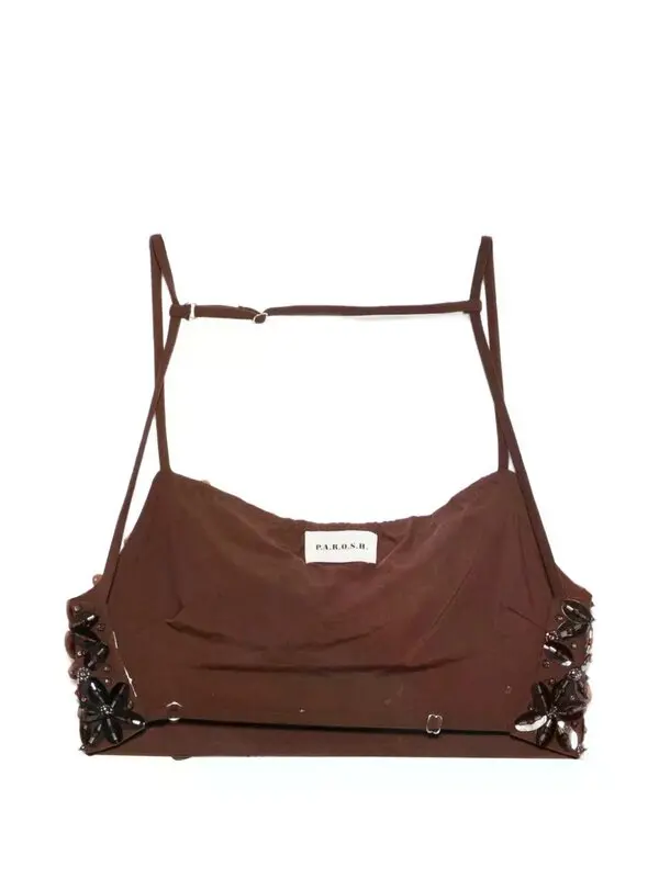 P.a.r.o.s.h Beaded Spaghetti-strap Top
