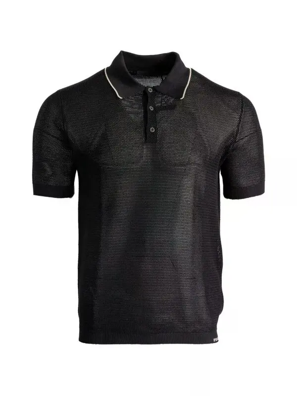 Prada Contrast-trim Mesh Polo Shirt