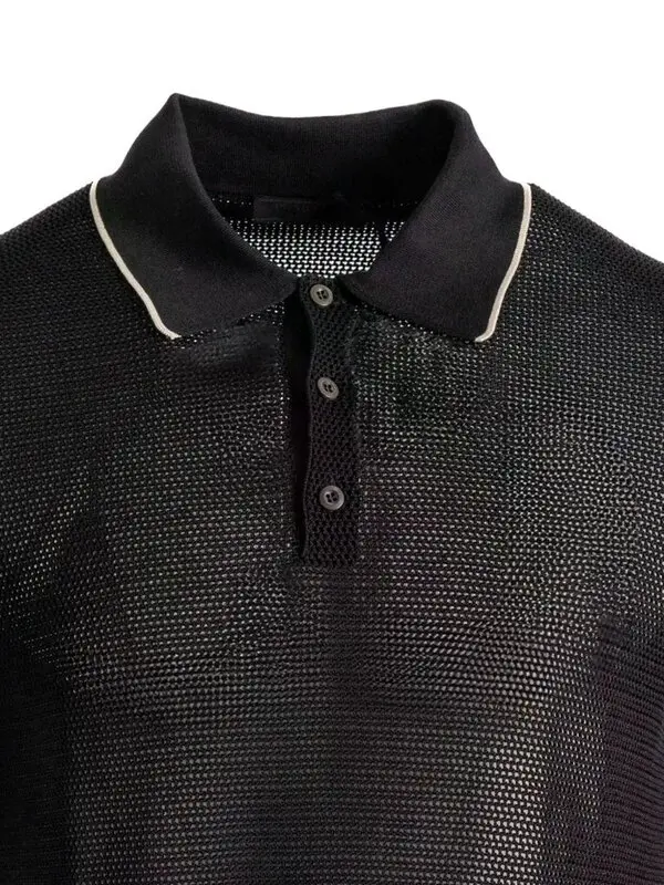 Prada Contrast-trim Mesh Polo Shirt