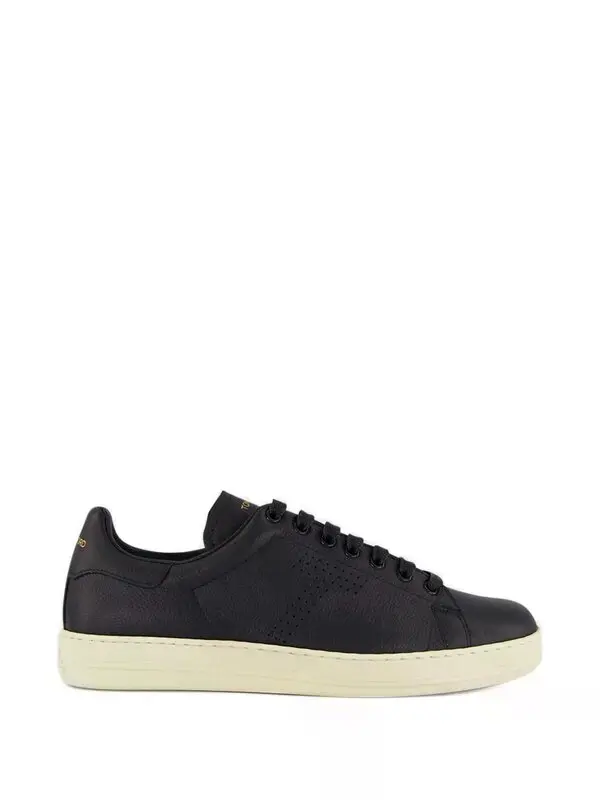 TOM FORD Perforated Leather Lace-up Sneakers - Black