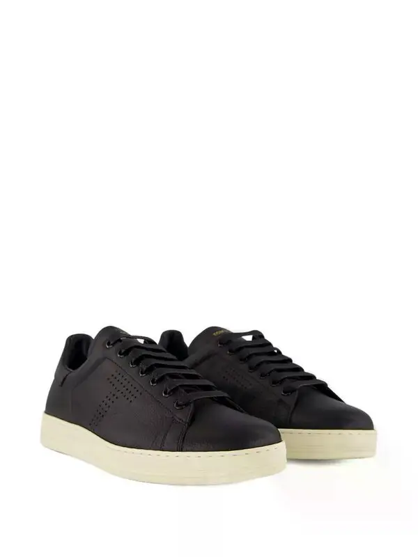 TOM FORD Perforated Leather Lace-up Sneakers - Black