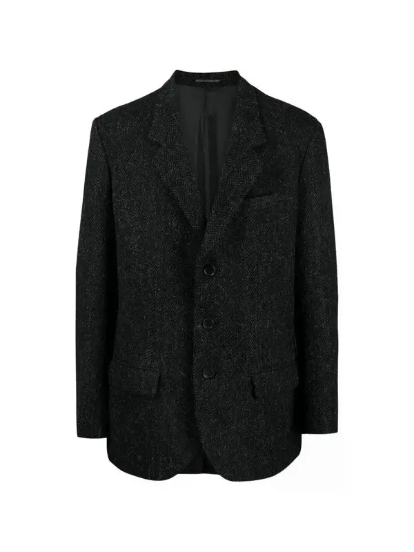 Yohji Yamamoto Notched-lapels Blazer - Black