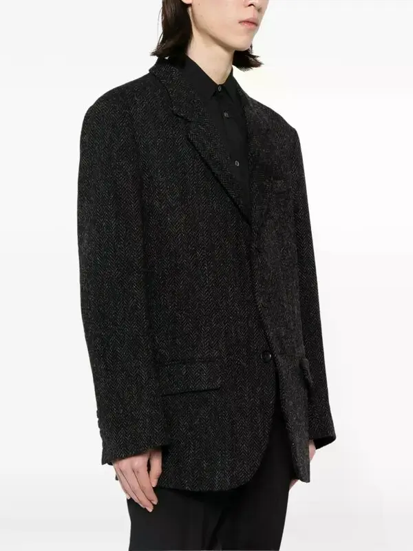 Yohji Yamamoto Notched-lapels Blazer - Black