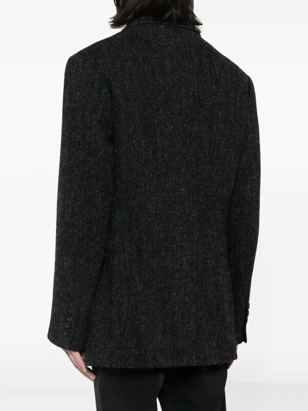 Yohji Yamamoto Notched-lapels Blazer - Black