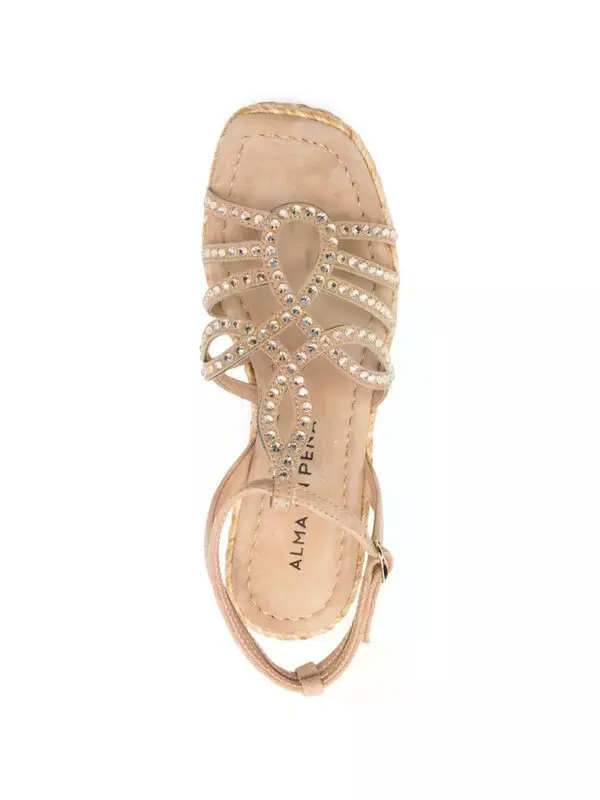 ALMA EN PENA Embellished Espadrille Wedges With Buckle Fastening
