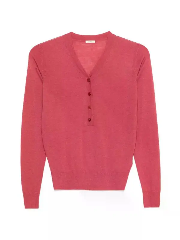 JOSEPH Button-up Cashmere Sweater - Pink