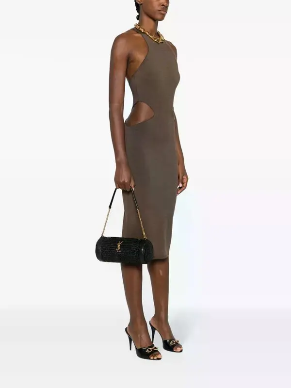 Saint Laurent Small Sade Raffia Shoulder Bag